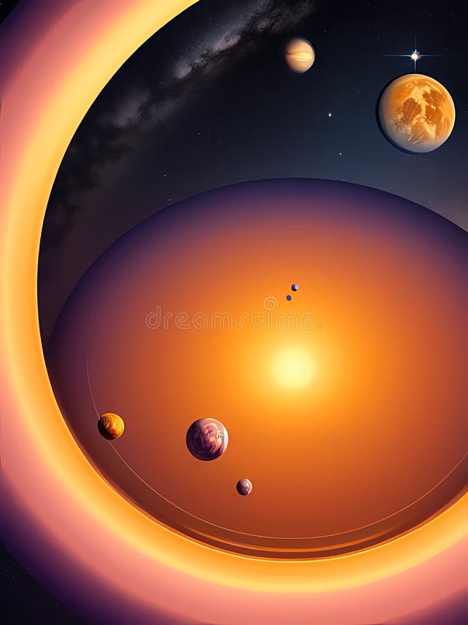 Sun and Planets Generative Ai. Stock Illustration - Illustration of ...
