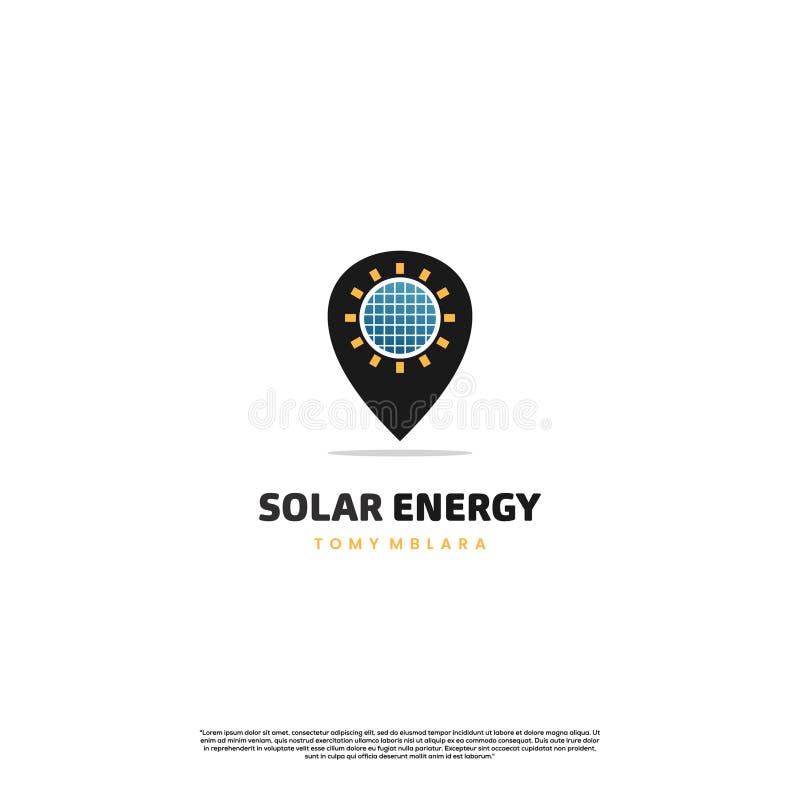 Sun with Pointer Map Logo, Solar Energy Logo Design Modern Concept ...
