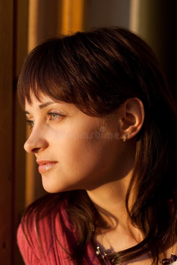 Sun portrait stock image. Image of hair, female, portrait - 12774915