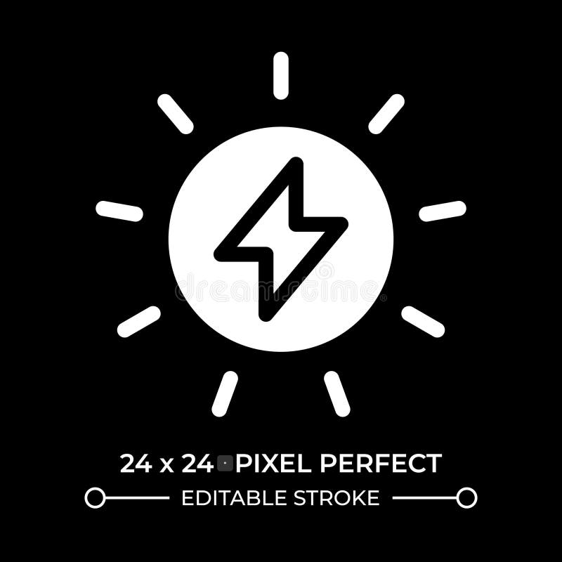 Sun Power Glyph Ui Icon Isolated on Black Stock Illustration ...