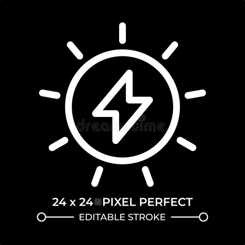 Sun Power Line Ui Icon Isolated on Black Stock Illustration ...