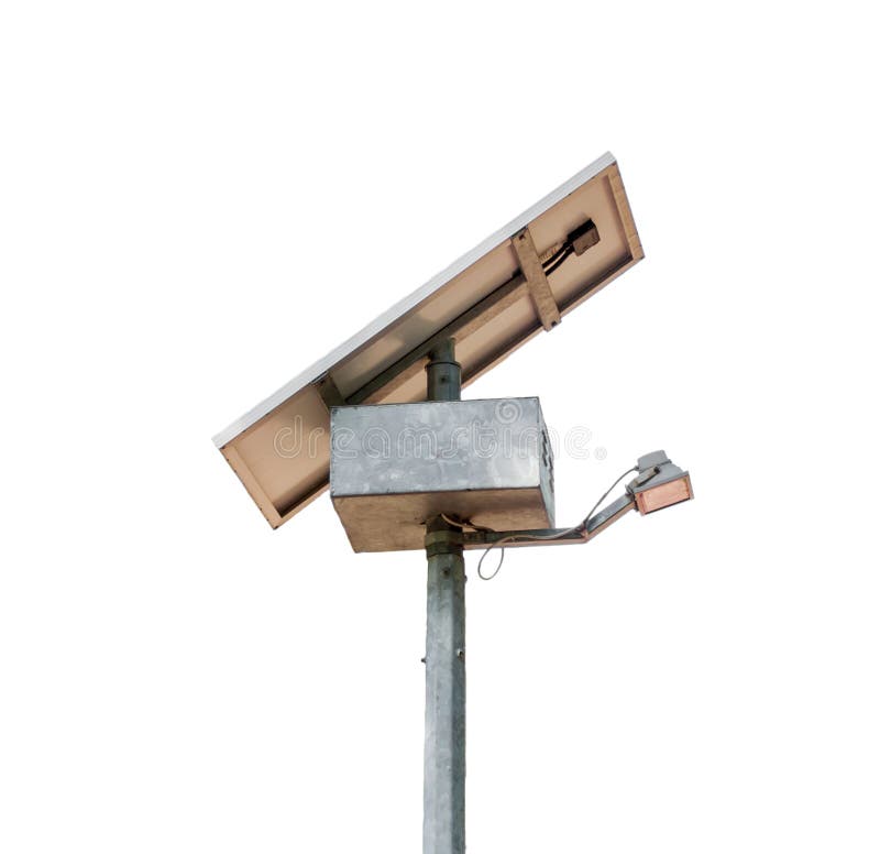 Sun Power Solar Energy Saving Panel Street Light Isolated Stock Image ...