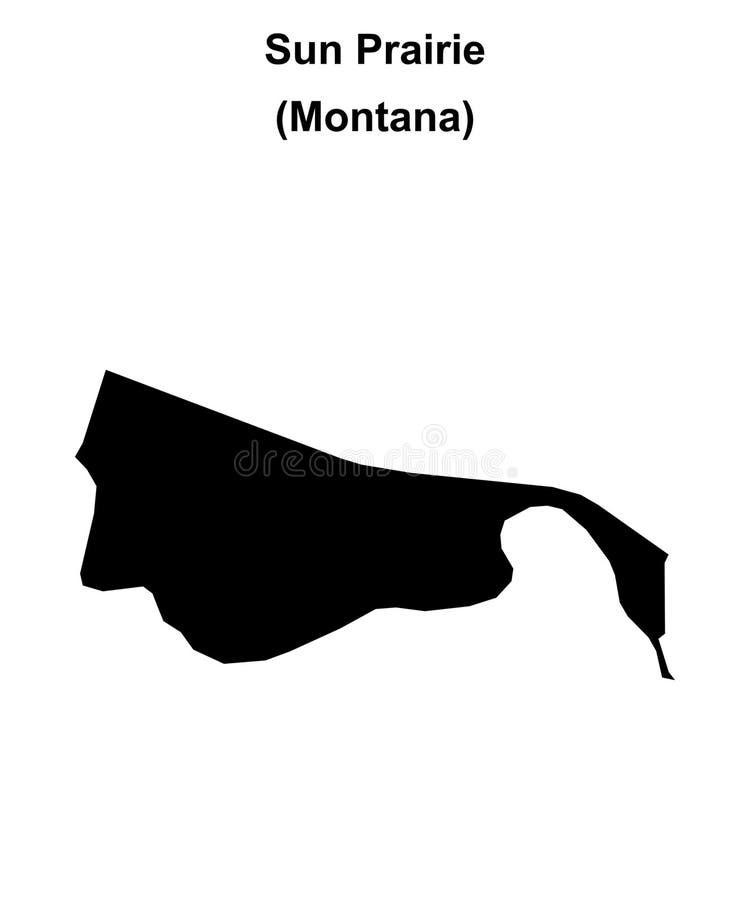 Sun Prairie outline map stock vector. Illustration of boundary - 387466453