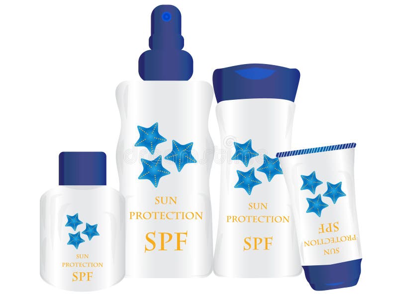 Sun protection stock vector. Illustration of packaging - 25446352