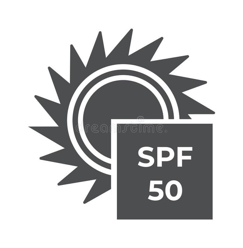 Sun Protection Factor Glyph Icon Stock Vector - Illustration of sunny ...