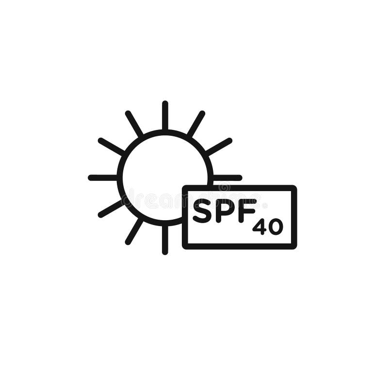 Sun Protection Factor 40 Icon Vector Set Collection for Web Stock ...
