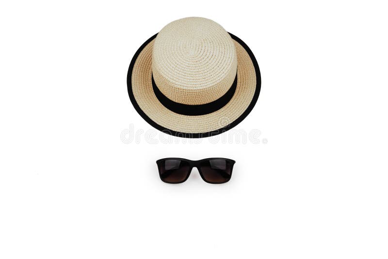 Sun Protection Objects Sunglasses and Hat. Stock Image - Image of ...