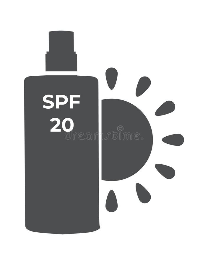 Sun Protection Spray Glyph Icon Sunscreen Stock Vector - Illustration ...
