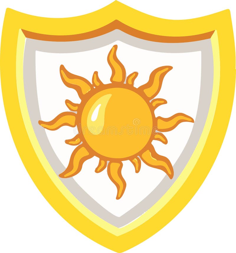 Sun Protection Symbol Icon and Shield Vector Stock Vector ...