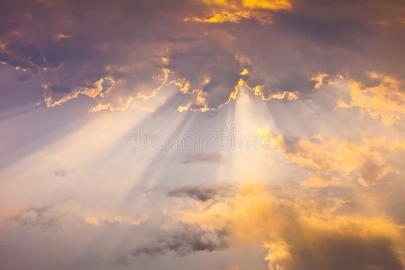 Sun radiation in clouds stock photo. Image of radiation - 23337000