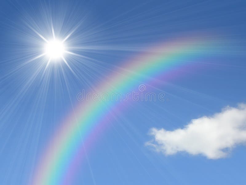 Sun and rainbow stock illustration. Illustration of meterology - 6830707