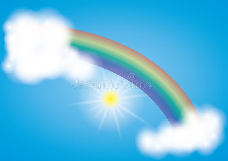 Sun and Rainbow. Vector Illustration Decorative Background Design Stock ...