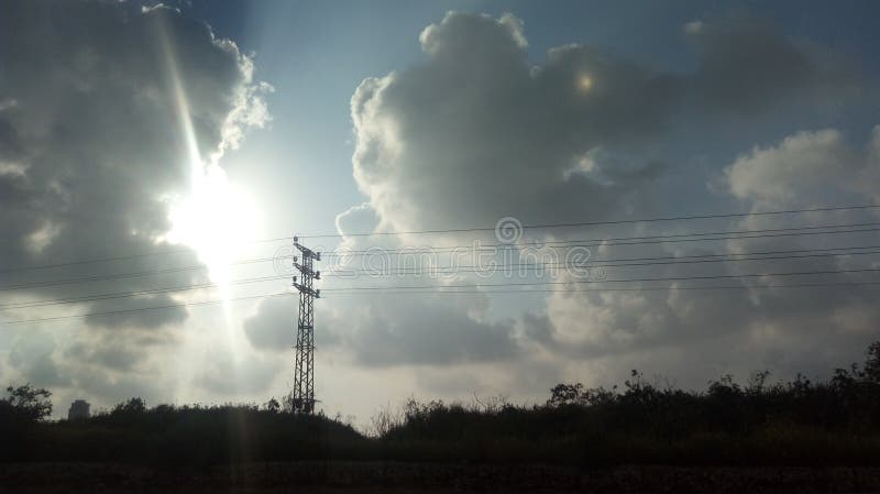 Sun is raising stock photo. Image of blue, landscape - 100007924