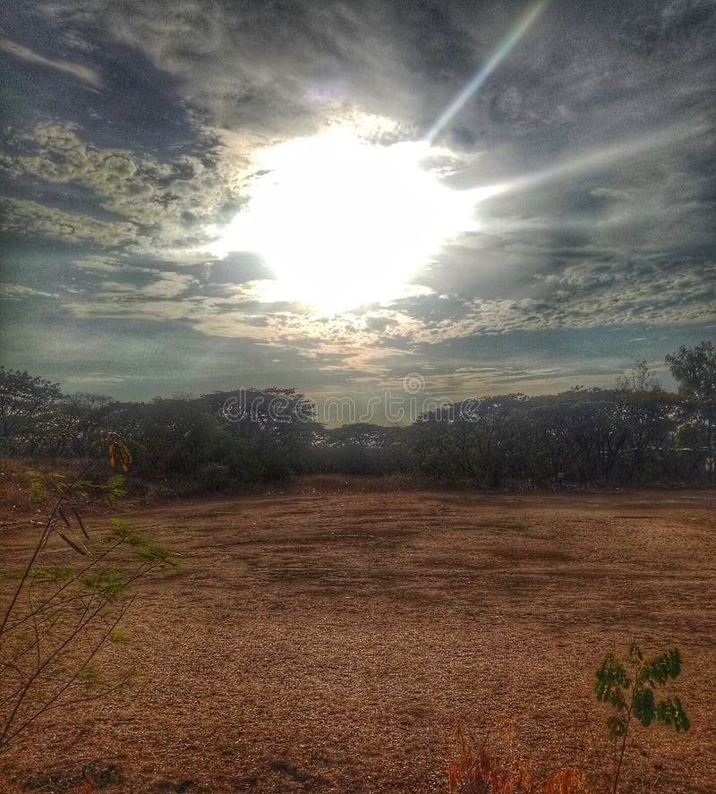 Sun ray and field stock photo. Image of brown, outside - 146985356