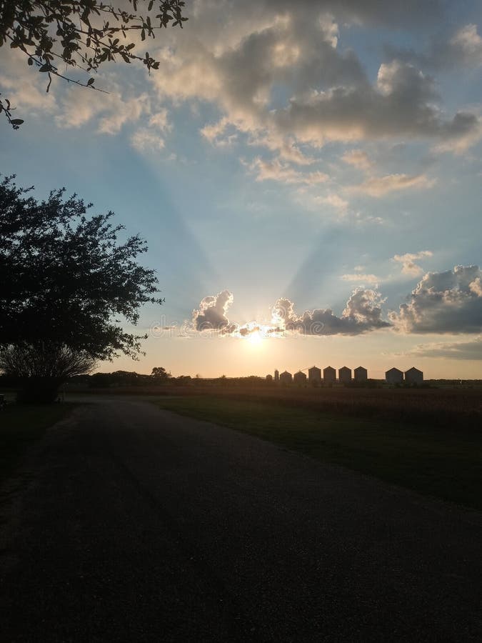 Sun Ray of Light Captured at Morning Lawn Cemetery Stock Photo - Image ...
