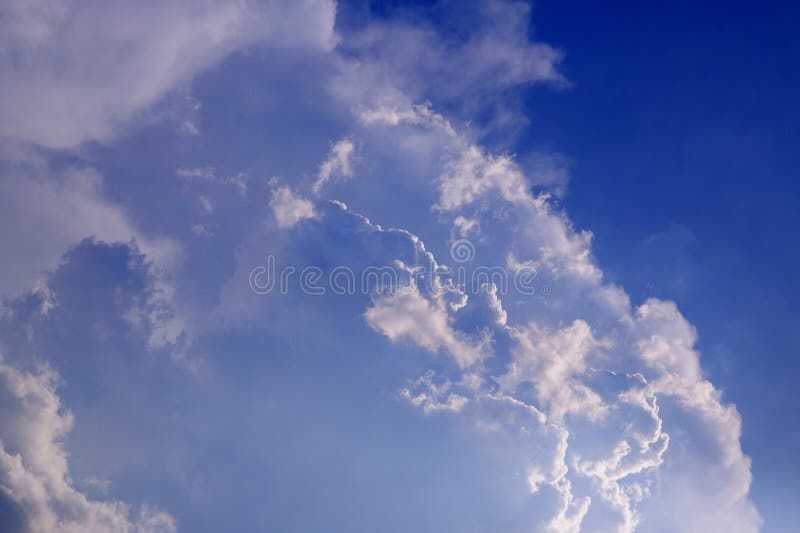 Sun Ray Light through Cloud on Blue Sky Stock Photo - Image of weather ...