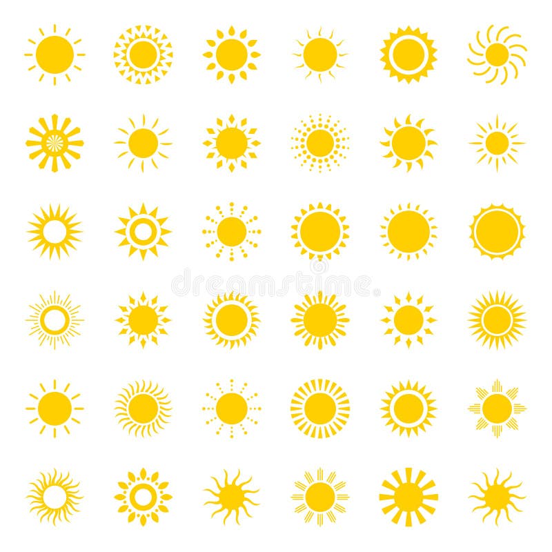 Sun with Ray of Light, Geometric Vector Icon Stock Vector ...