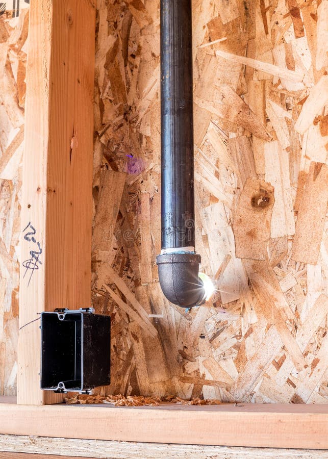 Sun Ray Peeks through Wall of New Home Construction Stock Image - Image ...