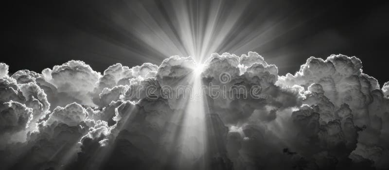 Sun Ray Piercing through Clouds Stock Image - Image of weather ...