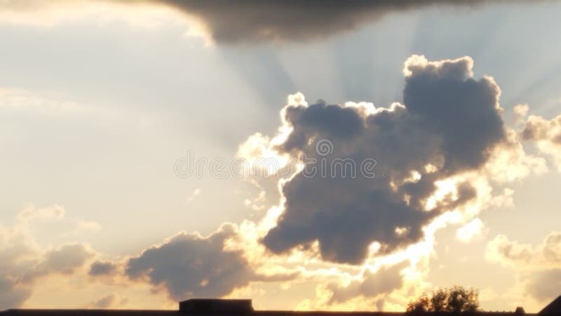 Sky Sun Rays Shadows Storm Clouds Stock Photo - Image of rays, shadows ...