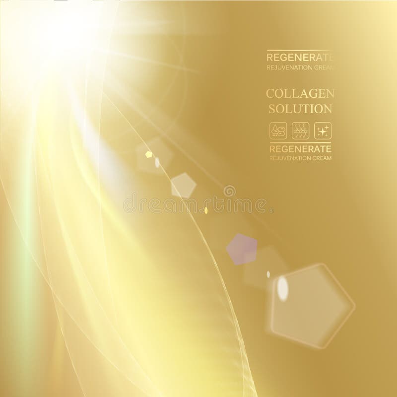 Sun Ray Shining a the Top of Image Over the Golden Gradient Background ...