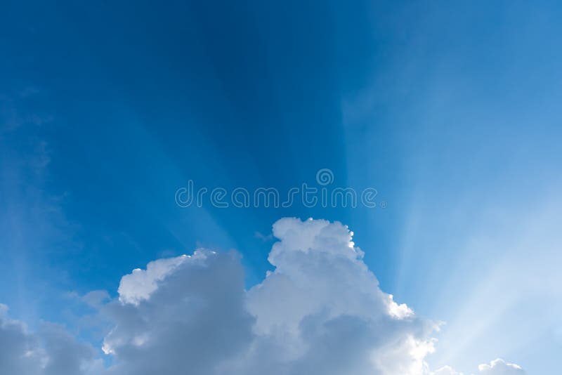 Image of Sun Ray(beam) on Blue Sky Stock Image - Image of nimbi, season ...