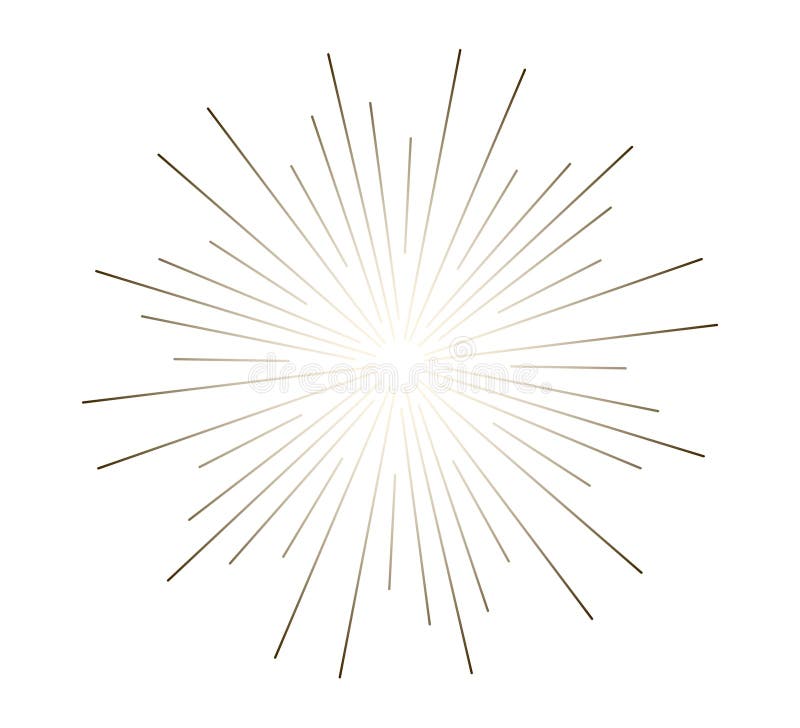 Sun Ray Vector Line Art. Black Round Icon. Burst or Firework Sign ...