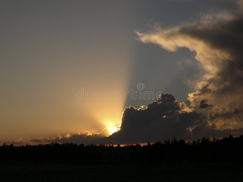 Sun Rays stock image. Image of sunset, clouds, evening - 214019