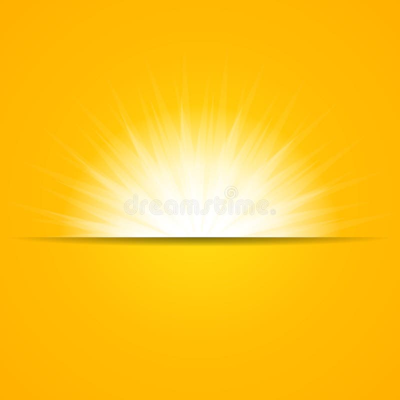 Light Beautiful Sunny Day Backdrop. Bright White Sun Rays on Yellow ...