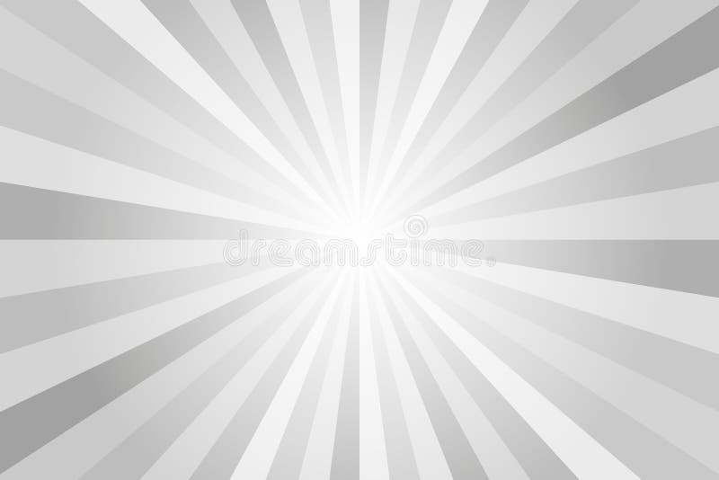 Sun Rays Background. White and Grey Radial Abstract Comic Pattern Stock ...
