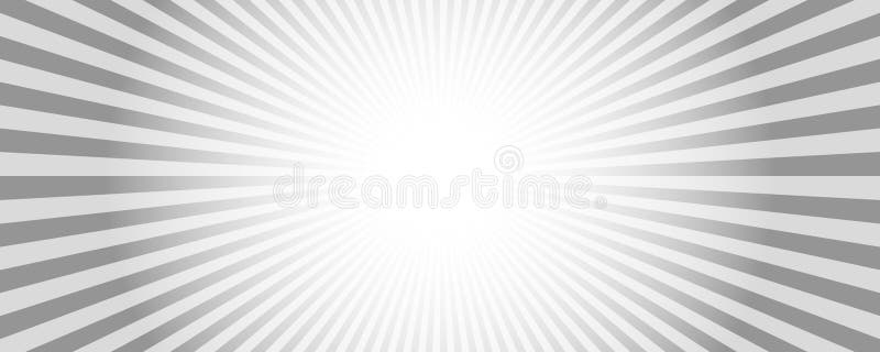 Sun Rays Background. White and Grey Radial Abstract Comic Pattern Stock ...