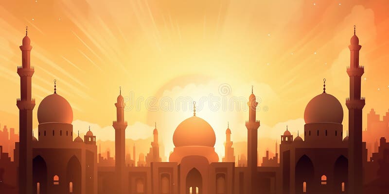 Sun Rays Beaming through Spectacular Domes of a Mosque. Beautiful ...
