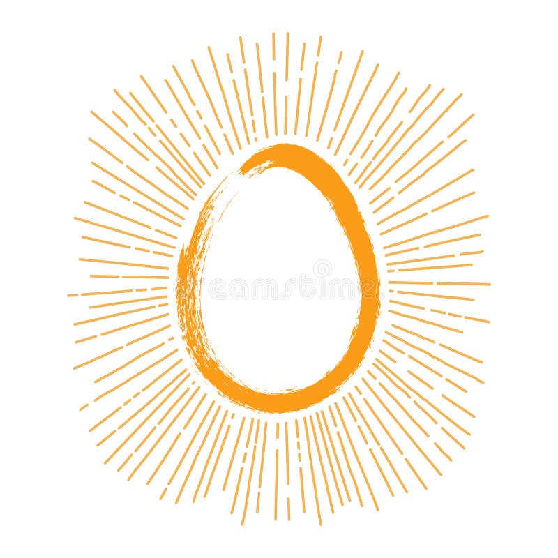 Sun Rays, Beams, Sunburst Frame with Easter Egg Silhouette. Stock ...