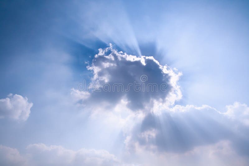 Sun rays behind the cloud stock image. Image of basic - 17082165