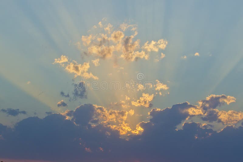 Sun Rays Behind Dark Clouds Stock Photo - Image of outdoor, heaven ...