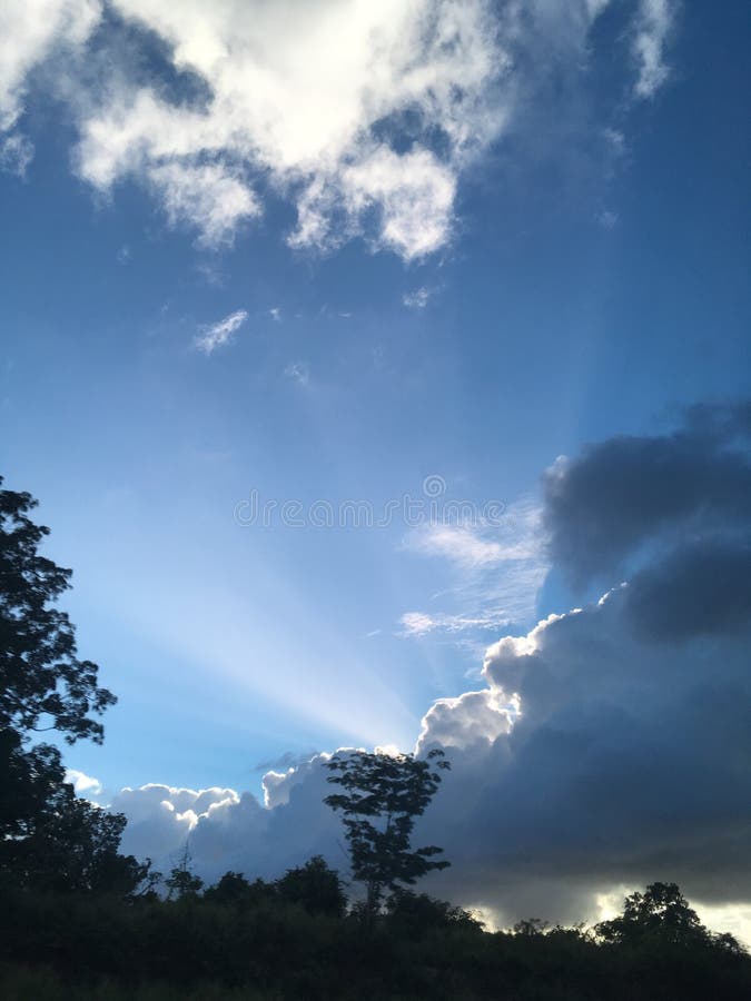 Sun rays in Blue sky stock photo. Image of religion, rays - 92839054