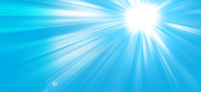 Sun Rays in a Blue Sky _ Paradise Stock Illustration - Illustration of ...