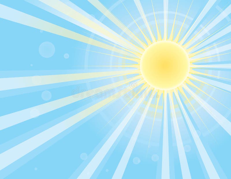 Sun Rays In Blue Sky.Vector Image Stock Vector - Illustration of nature ...