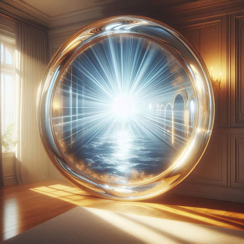 Sun Rays Bouncing Off a Mirrored Surface, Creating a Luminous, Stock ...