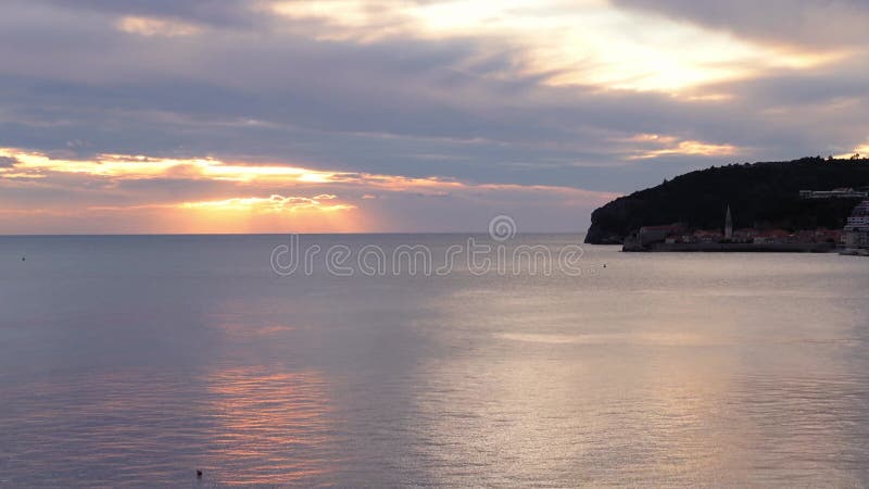 Sun Rays Break through Clouds on the Horizon, Amazing Panoramic View ...