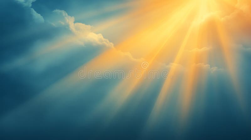 Sun Rays Breaking through Dramatic Clouds Stock Illustration - Illustration of rays, golden ...