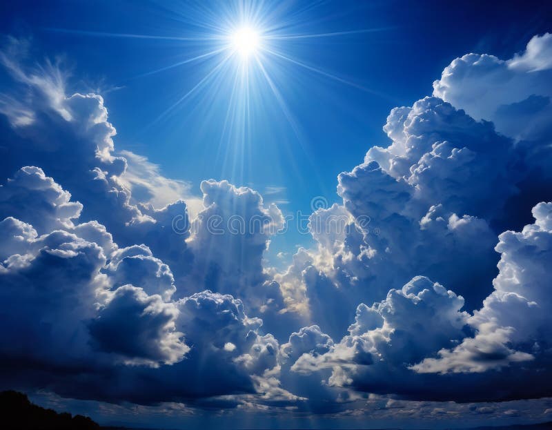 Sun Rays Bursting through Clouds Stock Image - Image of atmosphere ...