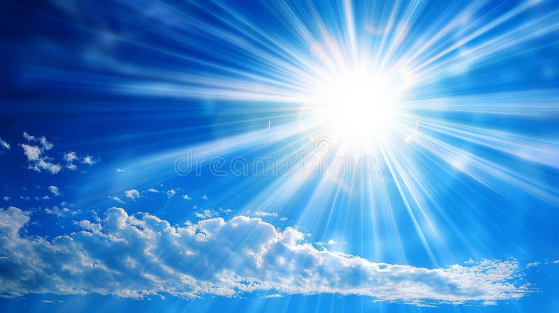 Sun Rays through Clouds. Beautiful Background with Bright Sunlight ...
