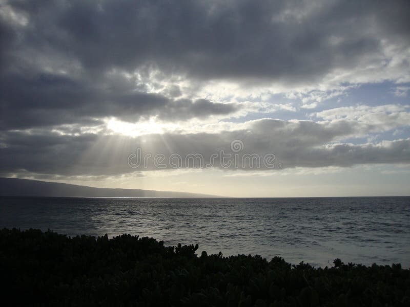 Sun Rays through the Clouds Stock Photo - Image of clouds, hawaii ...