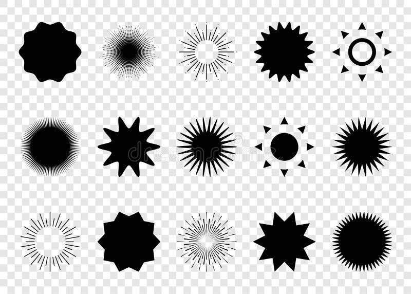 Sun. Sun Rays Collection Vector Icons. Sun Icons Collection, Isolated ...