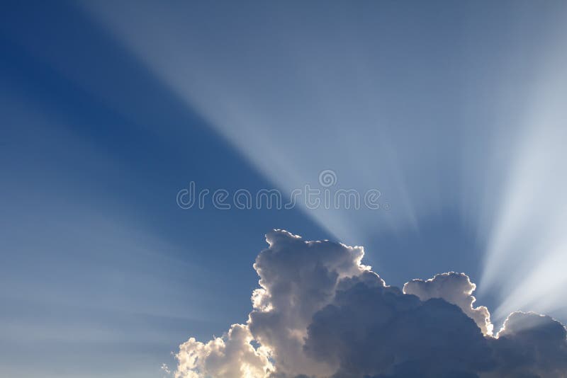 Sun Rays Come through Clouds. Stock Photo - Image of beam, outdoor ...
