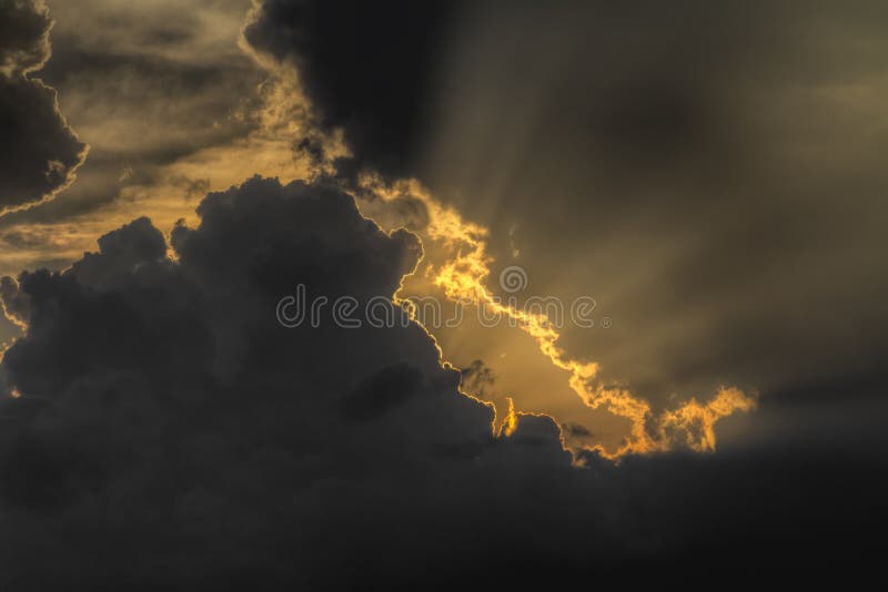 Sun Rays through Dark Cloud Stock Photo - Image of gold, opening: 53946684