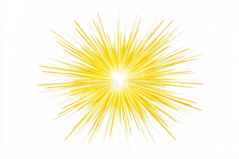 Sun Rays Effect with Bright Yellow Rays and Glowing Highlights Isolated ...
