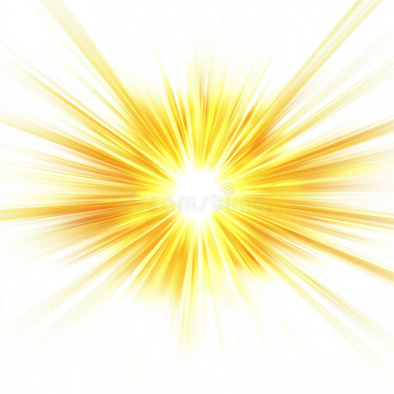 Sun Rays Effect with Bright Yellow Rays and Glowing Highlights Isolated ...