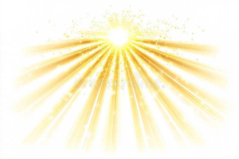 Sun Rays Effect with Bright Yellow Rays and Glowing Highlights Isolated ...